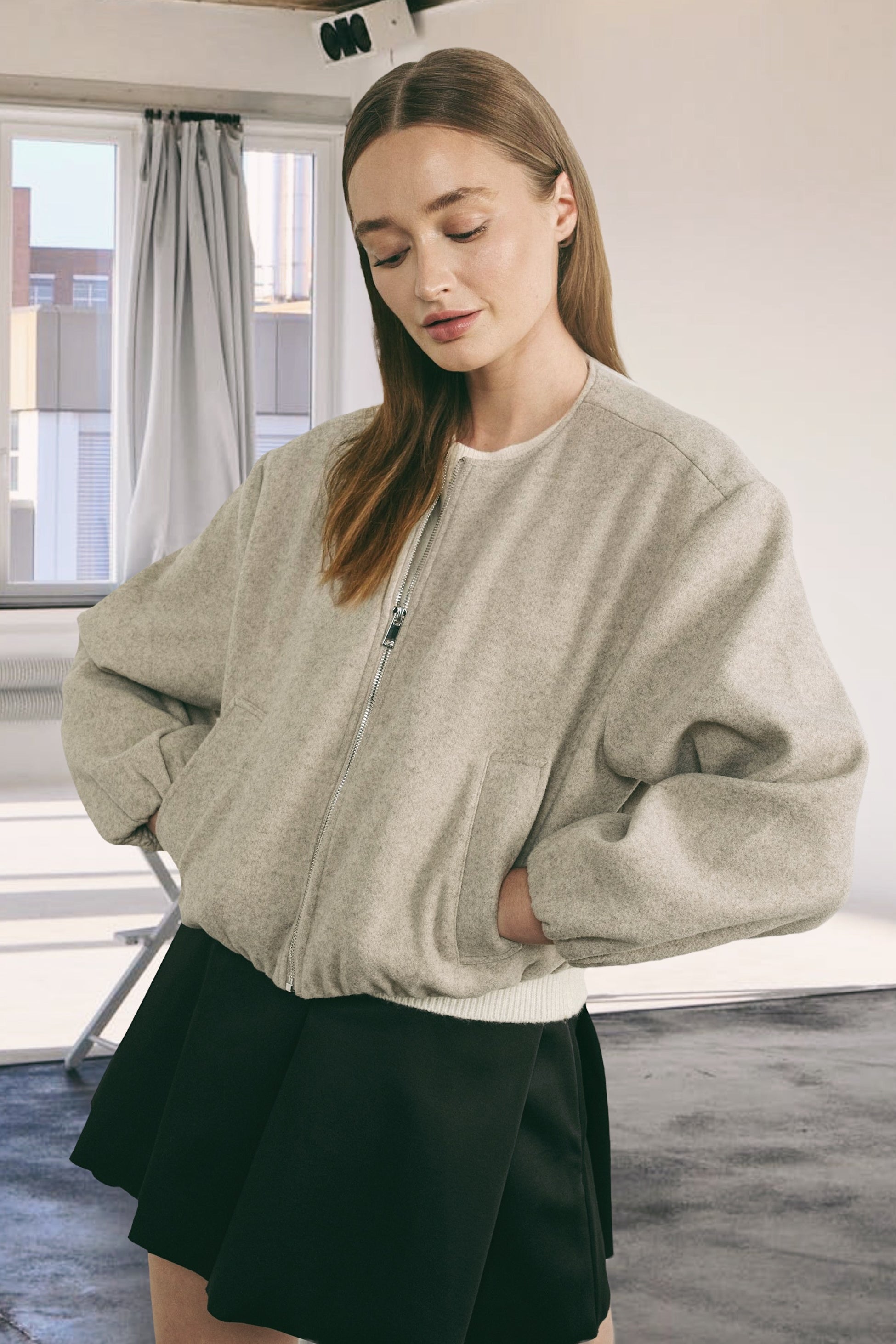 Penny Bomber Jacket - Beige – ALLDESERVED.COM